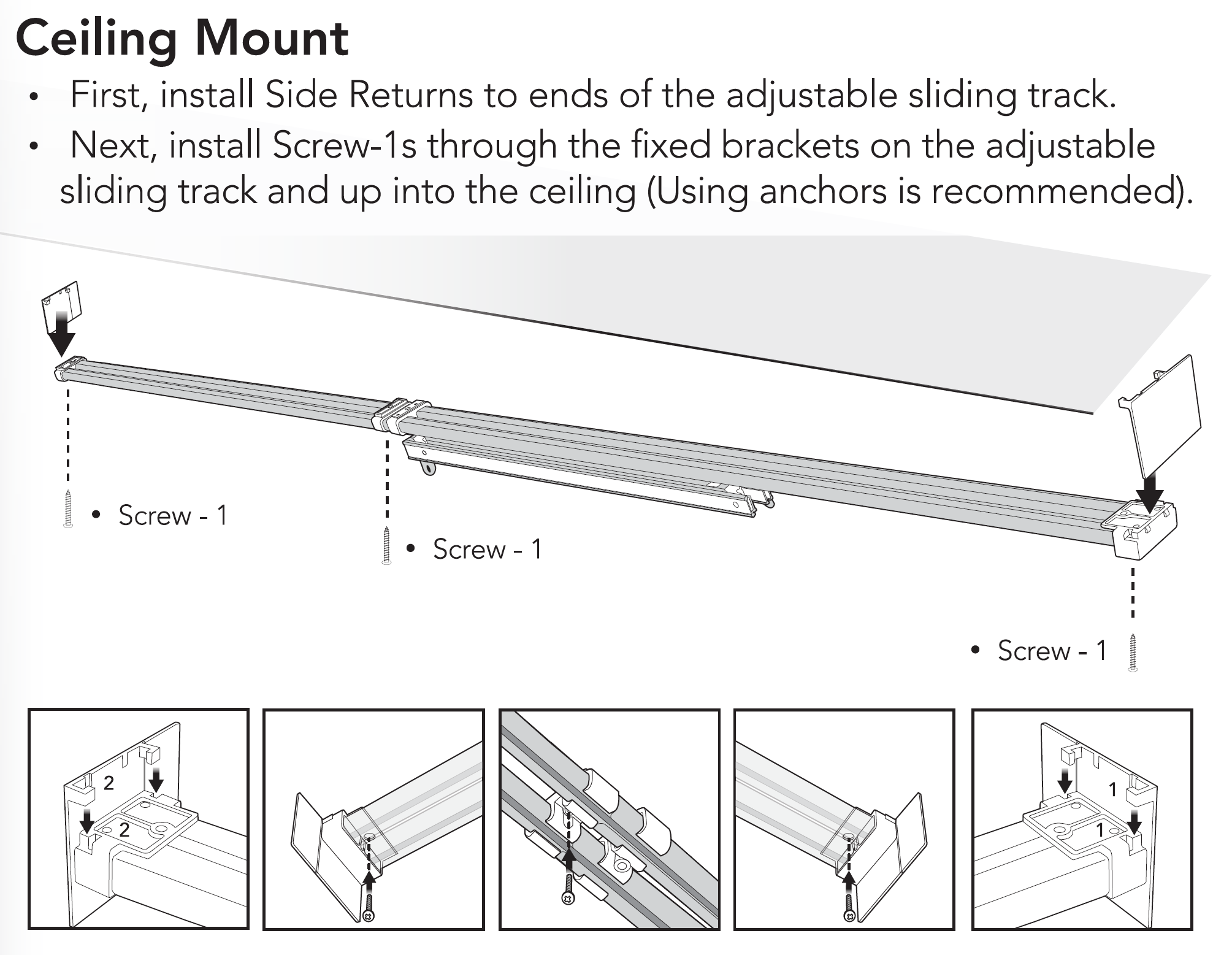 Can my panel tracks be installed up to the ceiling instead of on the ...